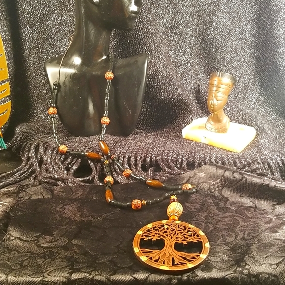 Jewelry | Bohemian Tree Of Life Wood Charm Necklace | Poshmark